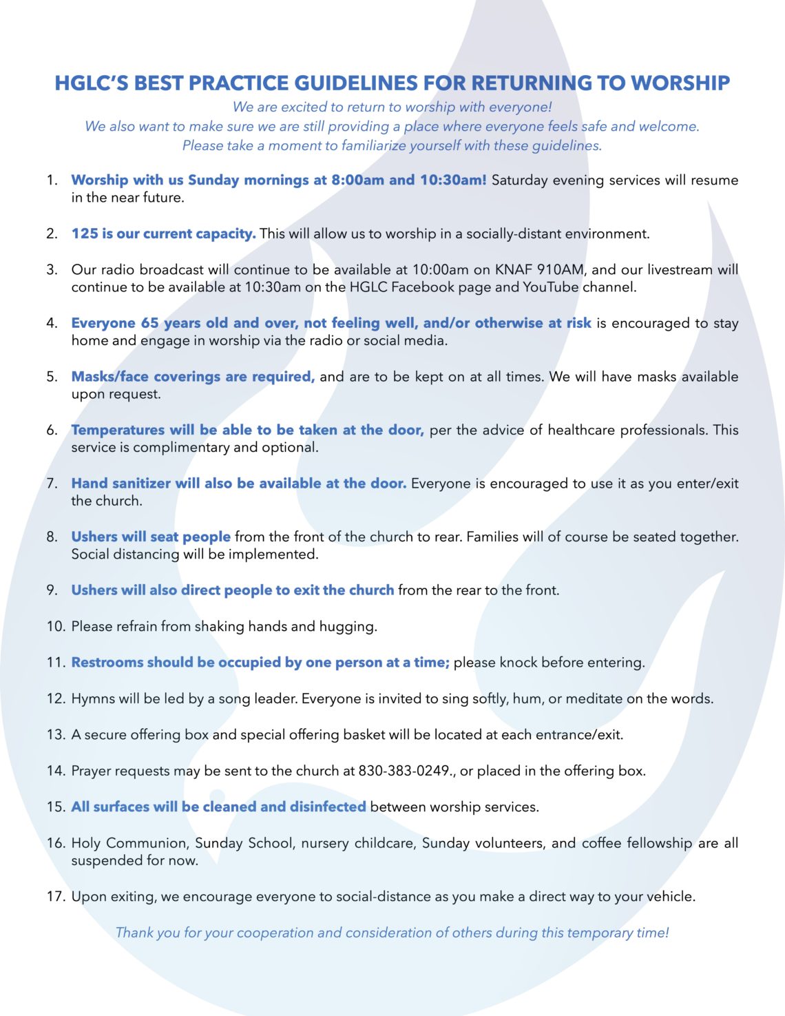 best practices info – Holy Ghost Lutheran Church